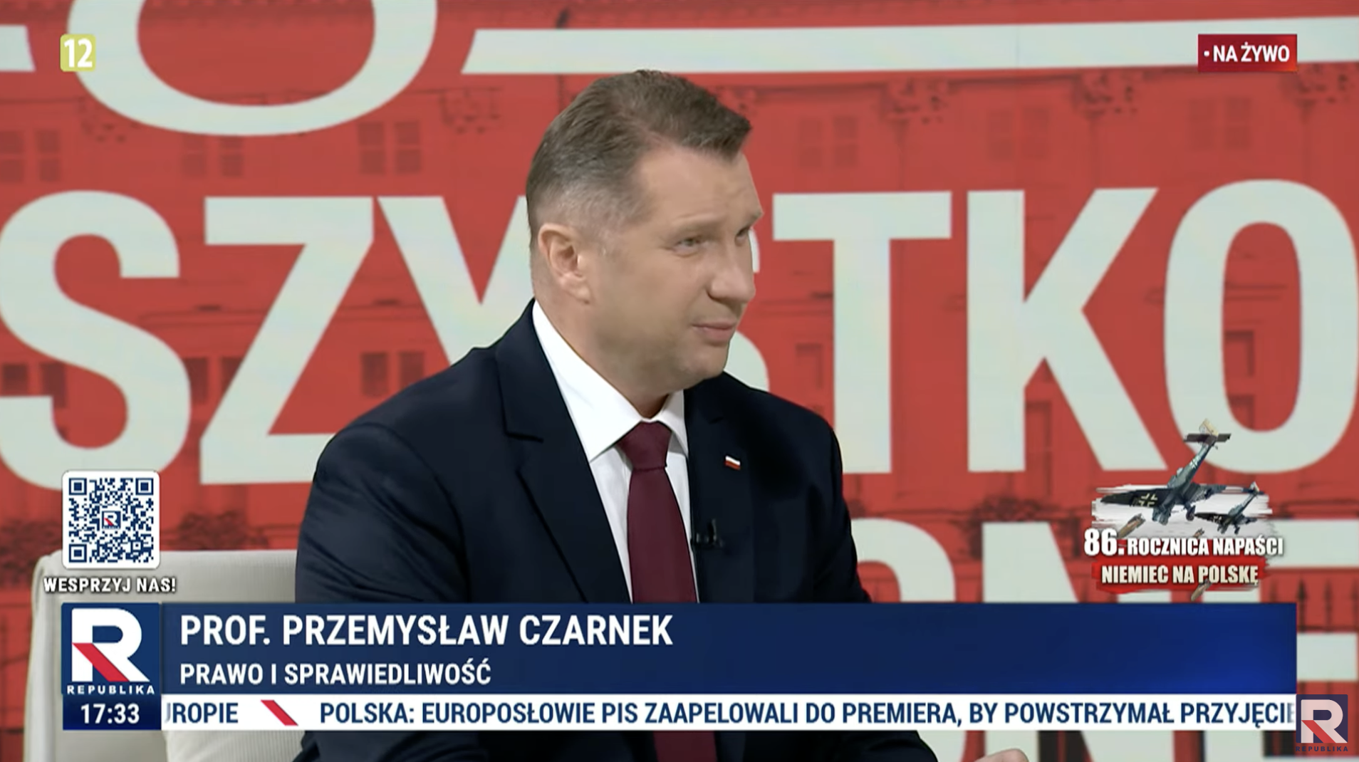 Czarnek o reparacjach i skandalu z wieńcem